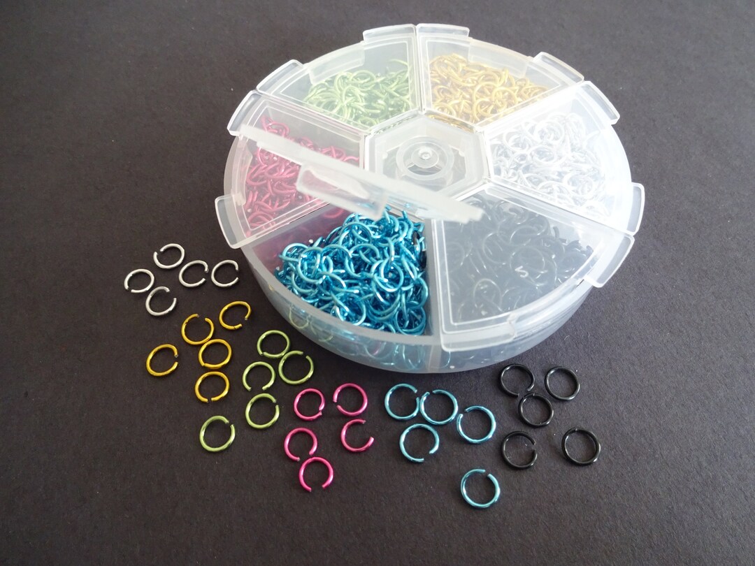 6 Color Aluminum Jump Ring Set, 4.4mm, 1000 Rings, Jewelry Set ...