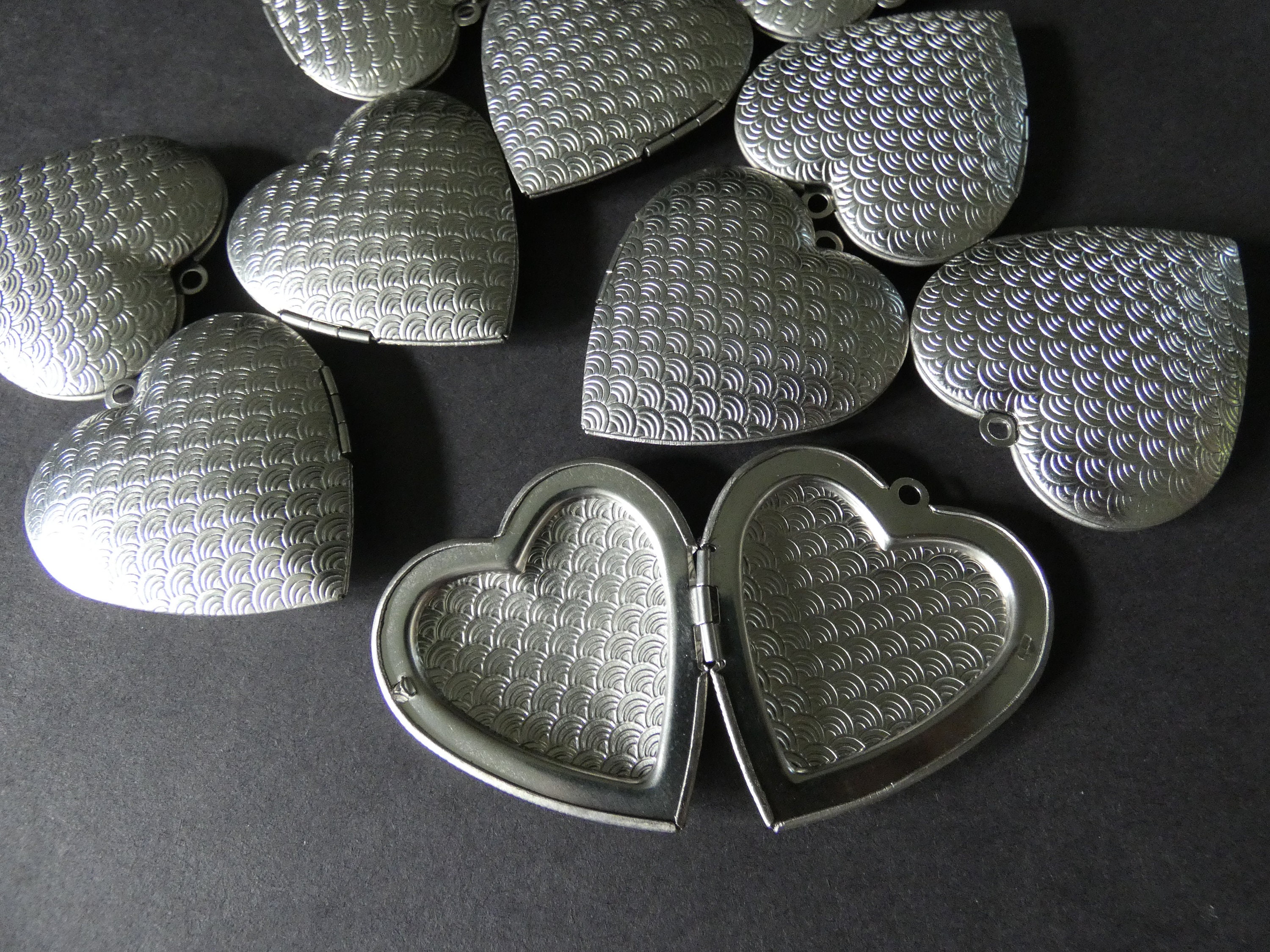 304 Stainless Steel Heart Locket Pendant, 42x39mm Heart Pendant, Metal ...