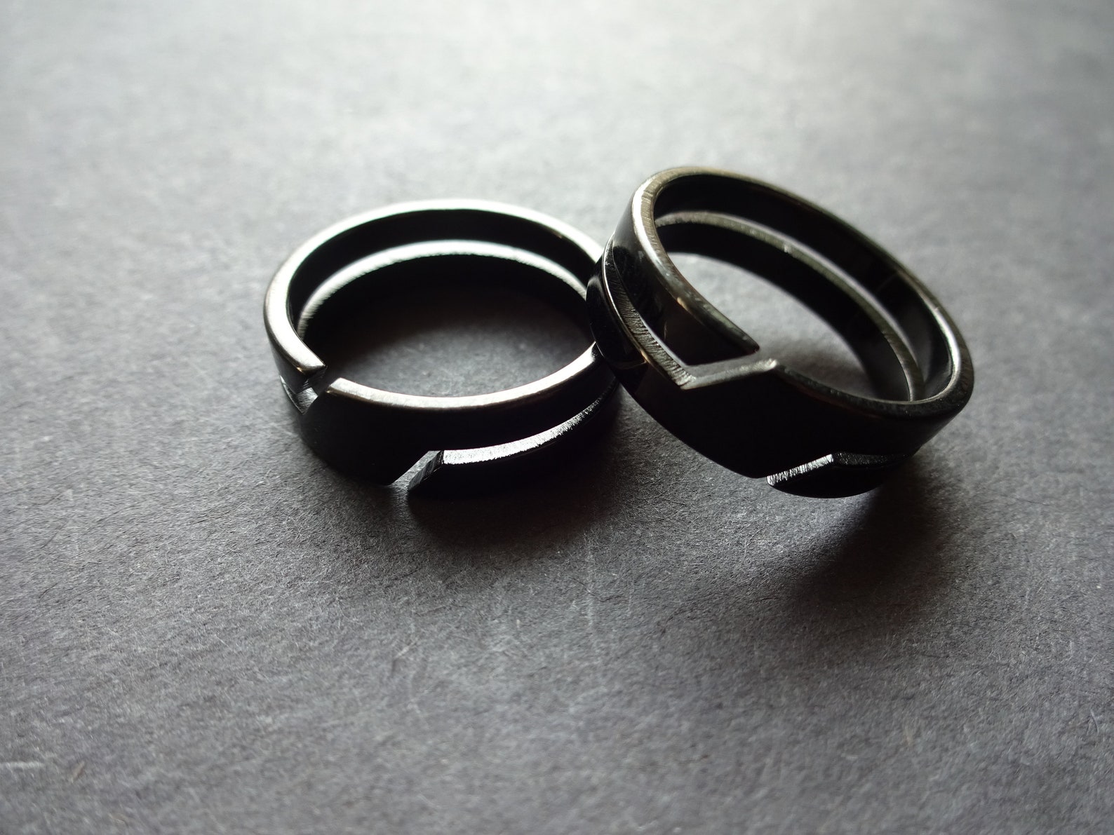 Modern Black Stainless Steel Ring Geometric Style Size 7-11 - Etsy