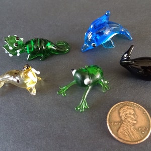 Mini Lampwork Glass Aquatic Animals, Small Decorative Glass Animals ...