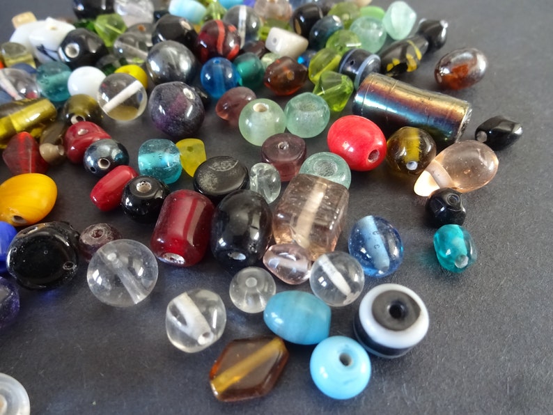100 Gram Mixed Glass Bead Pack 3-26mm About 80-140 Beads - Etsy
