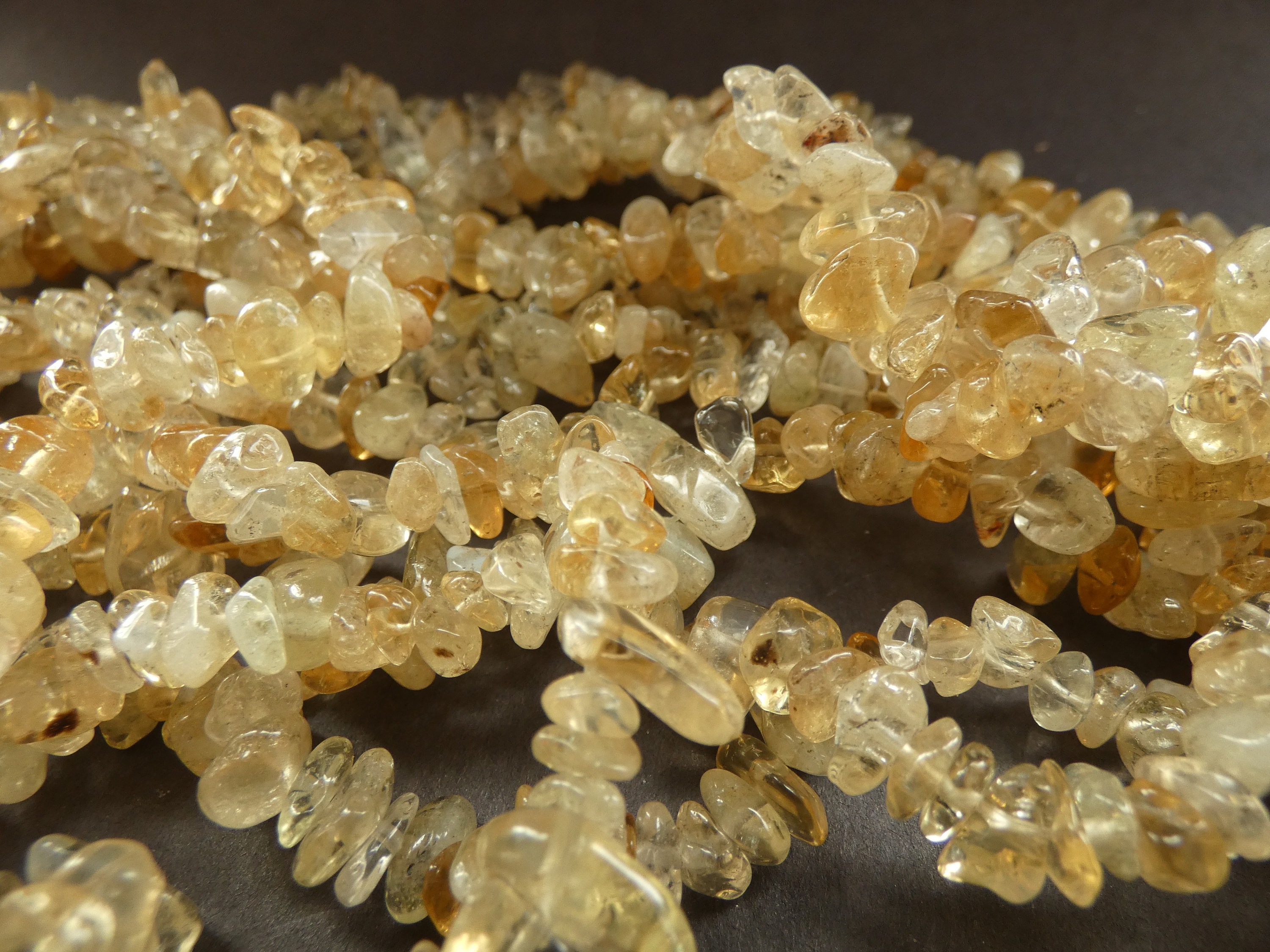 31.5 inch 5-8mm Natural Citrine Bead Strand, About 250 Stones, Polished ...