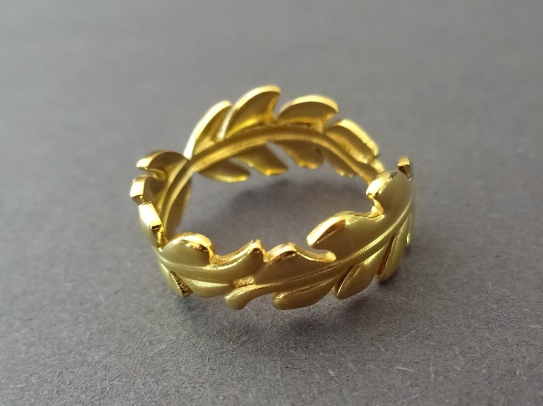 Adjustable Leaf Ring, Gold Color Leaf Design Band, Resizable Ring ...