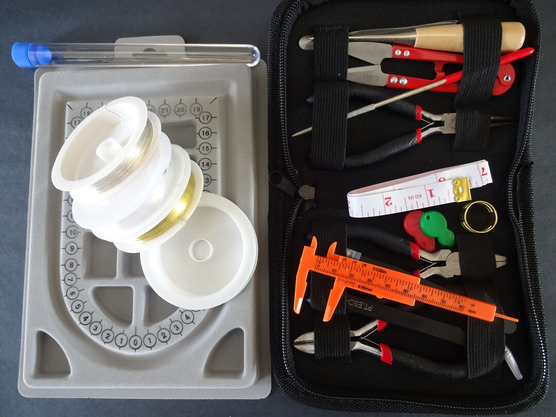 23 Piece DIY Jewelry Tool Set With Black Case, Beading and Crafting Kit ...