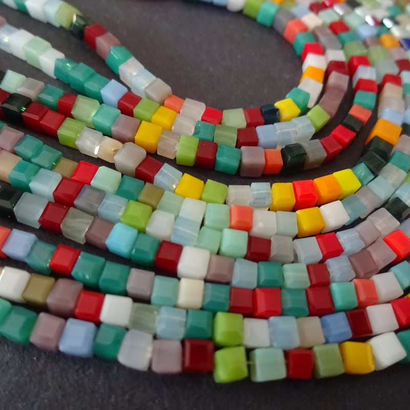 Square Glass Beads - Etsy