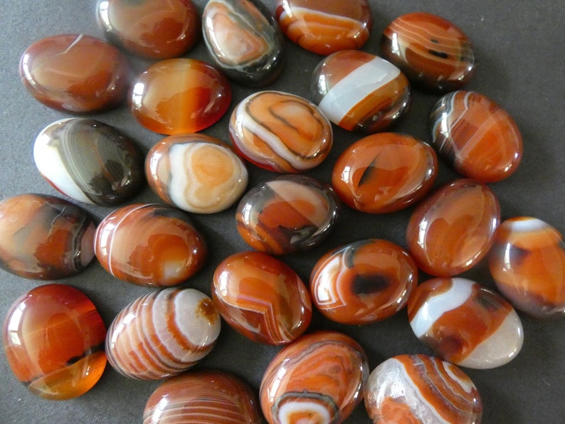 20x15mm Natural Striped Agate Gemstone Cabochon Dyed Oval - Etsy