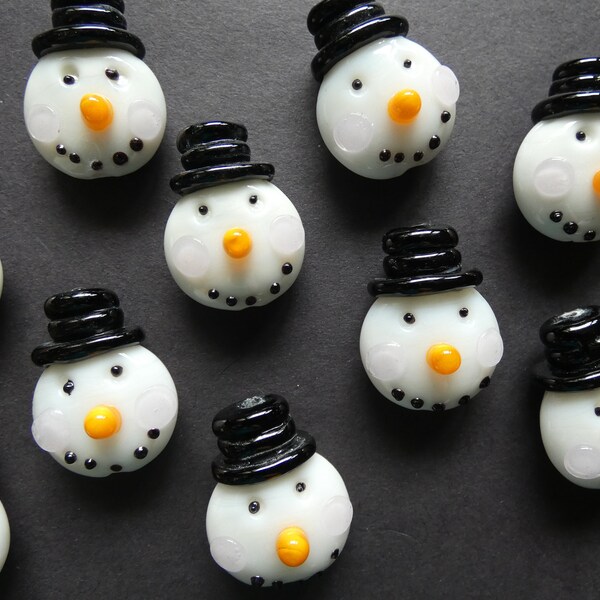 Glass Snowman Bead - Etsy