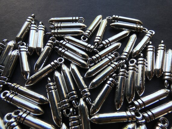 23mm Alloy Metal Bullet Pendant Dark Silver Color Metal | Etsy