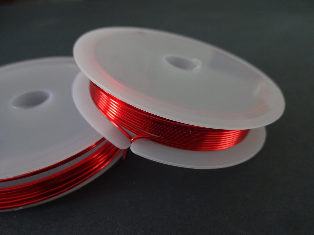 3 Meters of 0.8mm Copper Wire, Red Color, 20 Guage Wire, Spools for ...