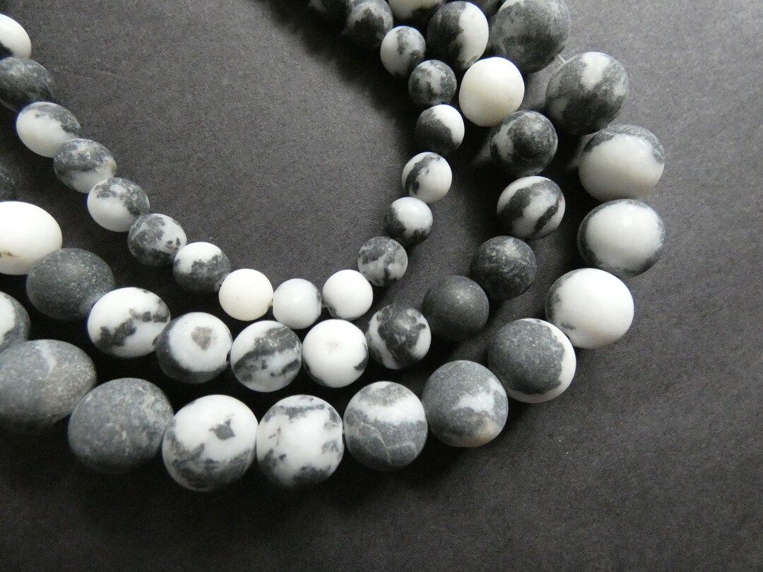 15.5 Inch 6-10mm Natural Zebra Jasper Bead Strand, About 36-63 Jasper ...