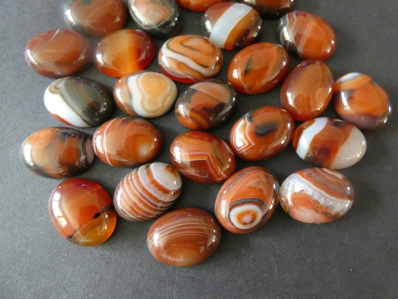 20x15mm Natural Striped Agate Gemstone Cabochon Dyed Oval - Etsy