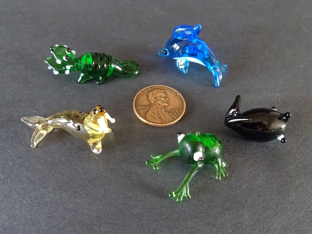 Mini Lampwork Glass Aquatic Animals, Small Decorative Glass Animals ...