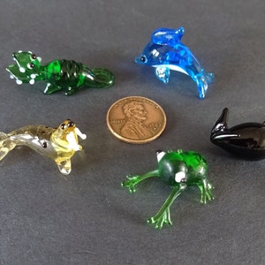 Mini Lampwork Glass Aquatic Animals, Small Decorative Glass Animals ...