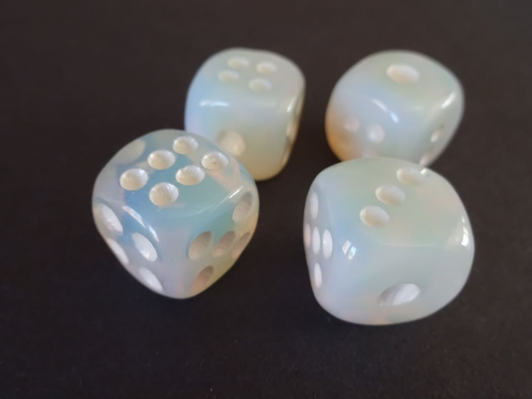 15mm Opalite Dice, 6 Sided Cube Die, White Opalite Dice, Gemstone ...