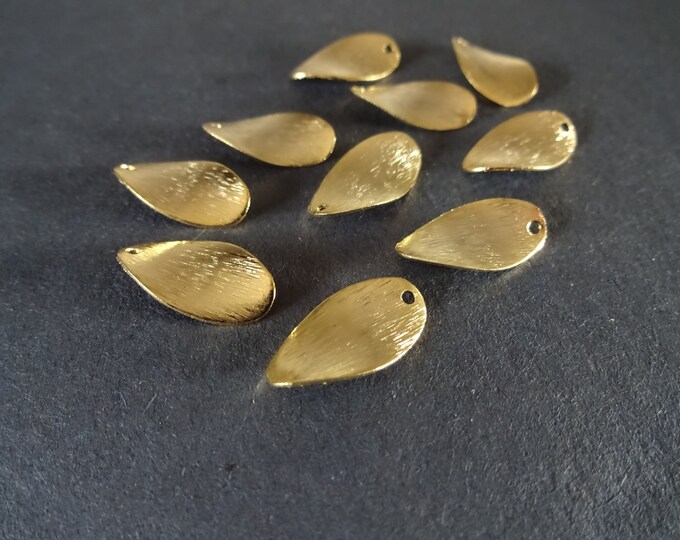 10 PACK 18mm Gold Plated Brass Wavy Oval Charms, Oval Charms, Gold Oval ...