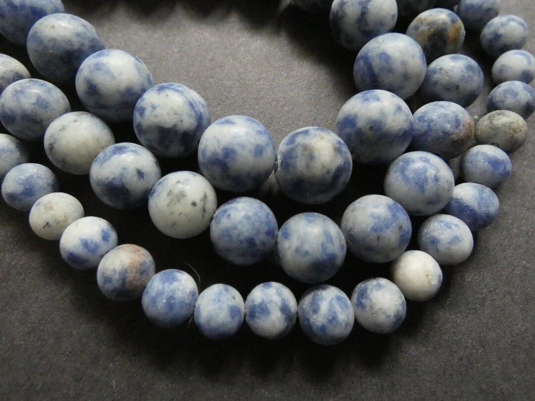 15.5 Inch 6-10mm Natural Blue Spot Stone Bead Strand, About 36-63 ...
