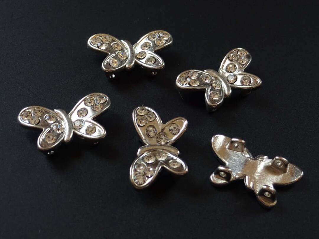 12x21mm Multi Strand Rhinestone Butterfly Links, Rhinestone Butterflies ...