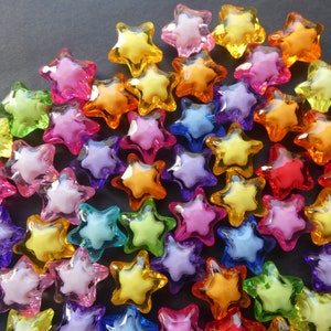 100 PACK 20mm Transparent Star Acrylic Beads, 20x18mm, Mixed Color ...