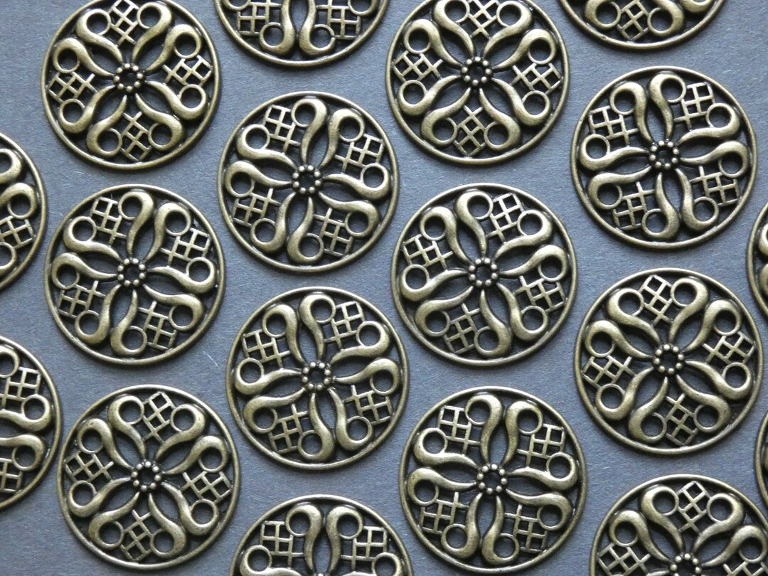 24mm Round Tibetan Filigree Metal Beads Tibetan Style Metal - Etsy