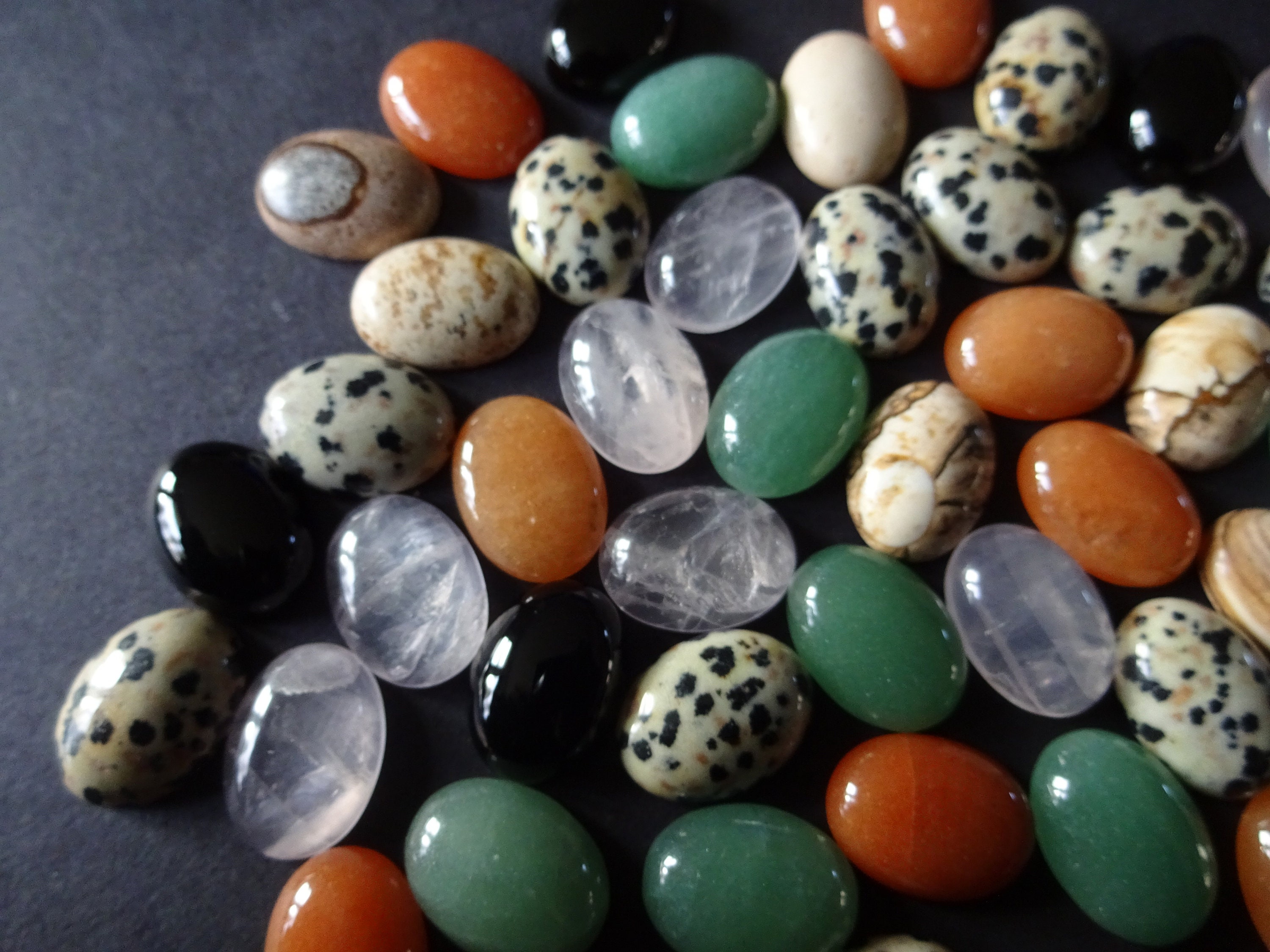 Set of 5 Oval Mixed Lot Gemstone Cabochons, 16x12x5mm, Oval Cabochon ...