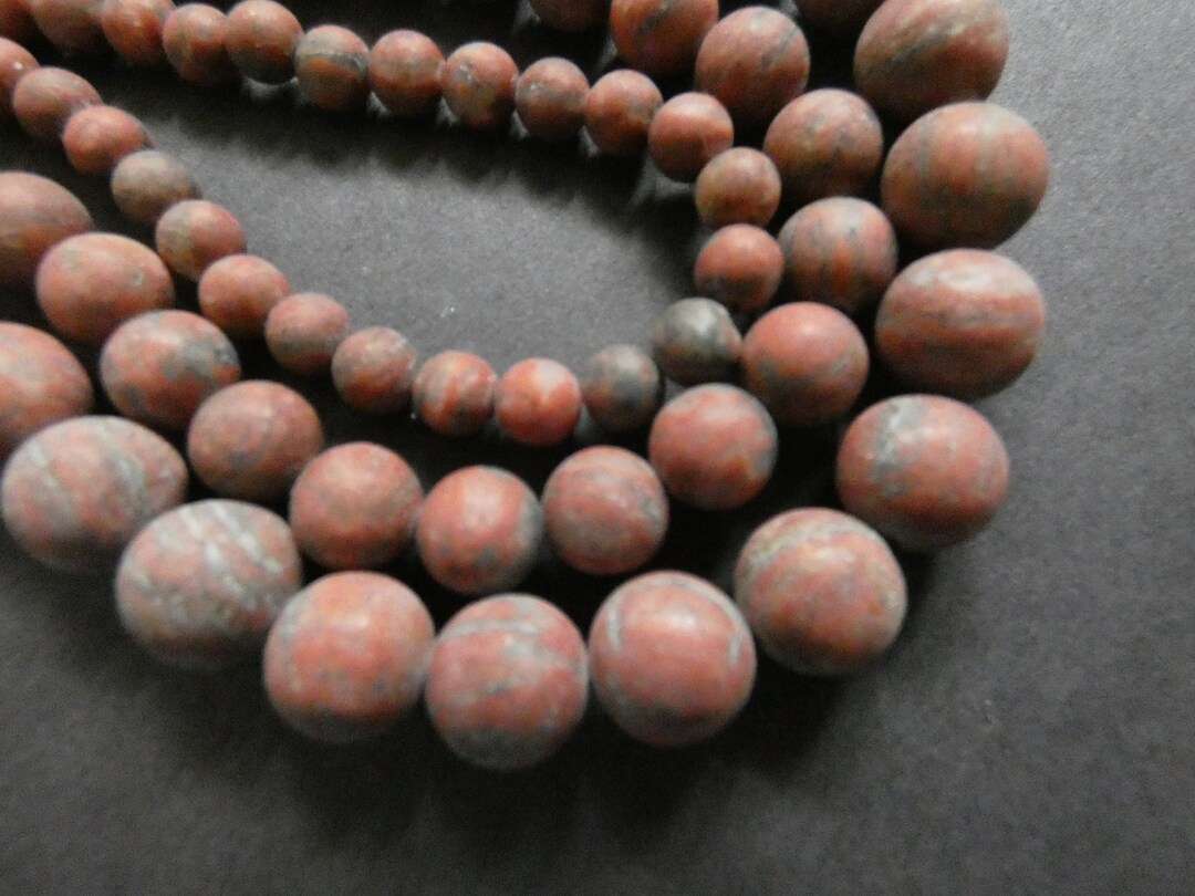 15.5 Inch 6-10mm Natural Sesame Jasper Bead Strand, About 36-63 Jasper ...
