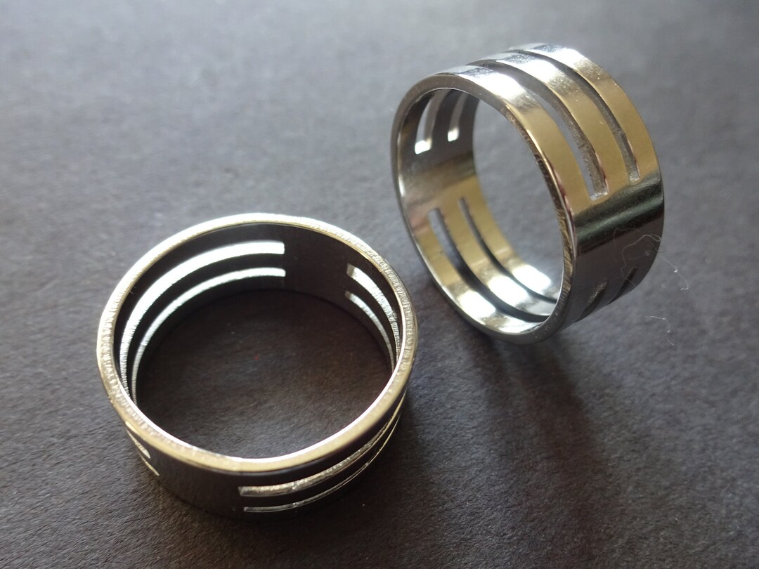 Cut Out Stainless Steel Ring, Silver Color, Sizes 7-11, Shiny Finish ...