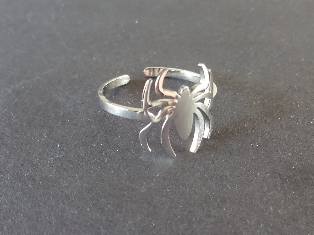 Adjustable Silver Spider Ring, Spider Ring, Resizable Ring, Stainless ...