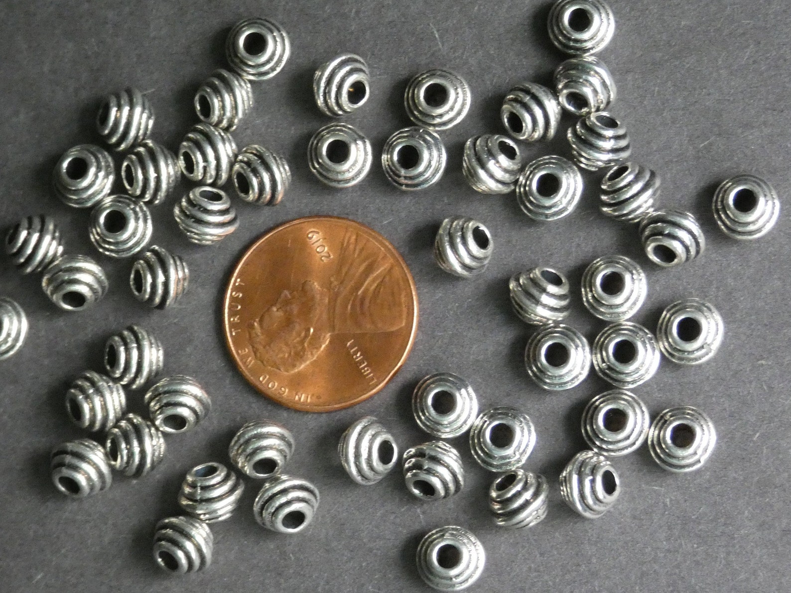 50 PACK of 6.5mm Metal Beehive Round Beads Tibetan Style - Etsy