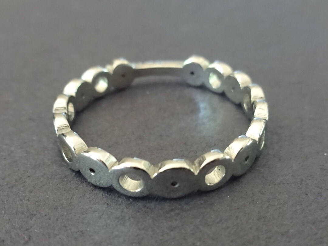 Stainless Steel Dots Ring, Gold Circular Dotted Design, Sizes 6-10 ...