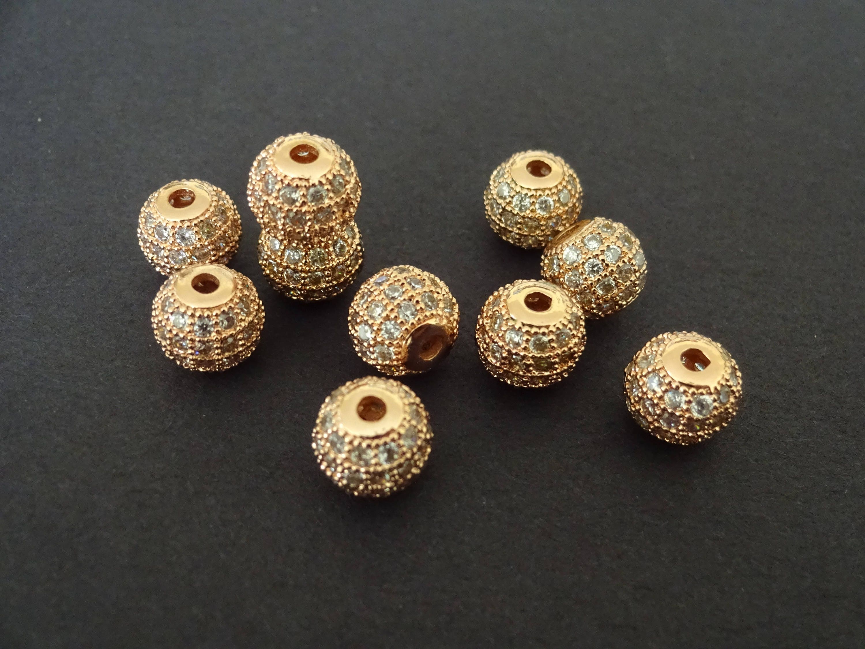 8x8mm Cubic Zirconia Rose Gold Color Round Beads, Clear Cubic Zirconia ... 8x8mm Cubic Zirconia Rose Gold Color Round Beads, Clear Cubic Zirconia ...