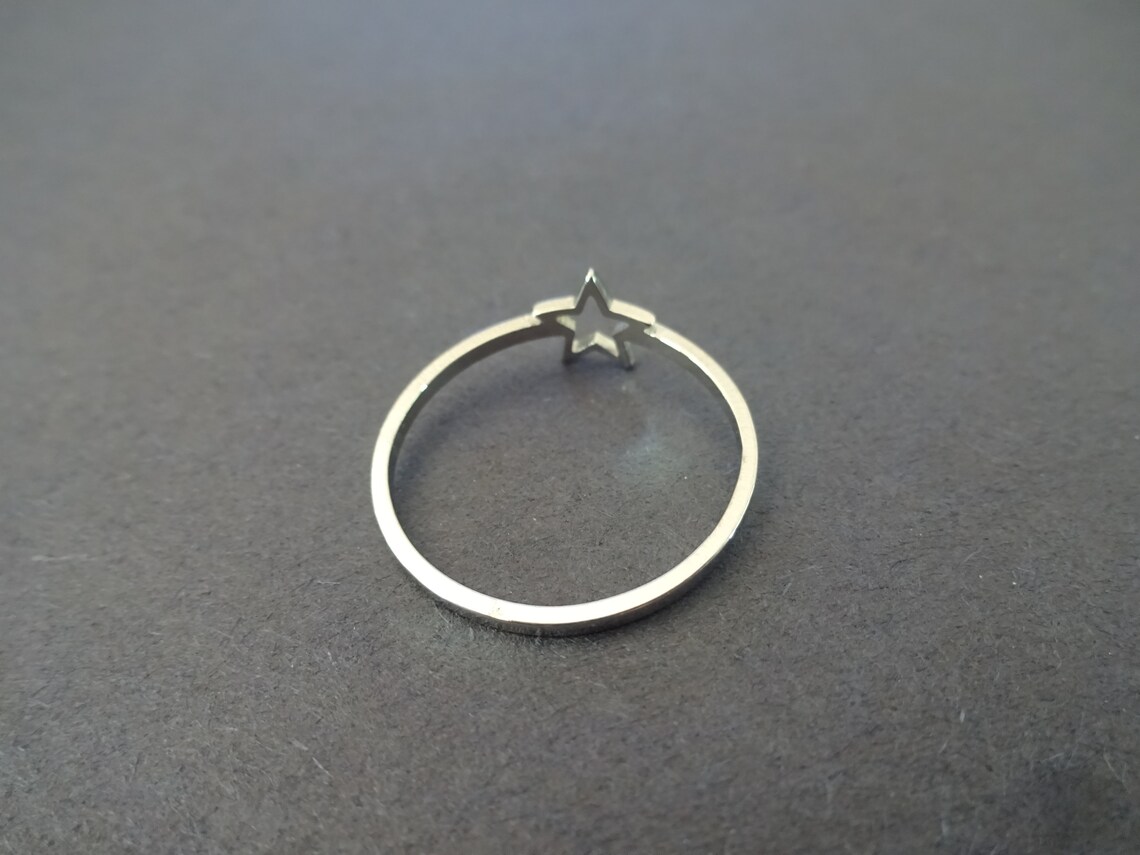 Stainless Steel Silver Star Ring Silver Star Outline Sizes - Etsy