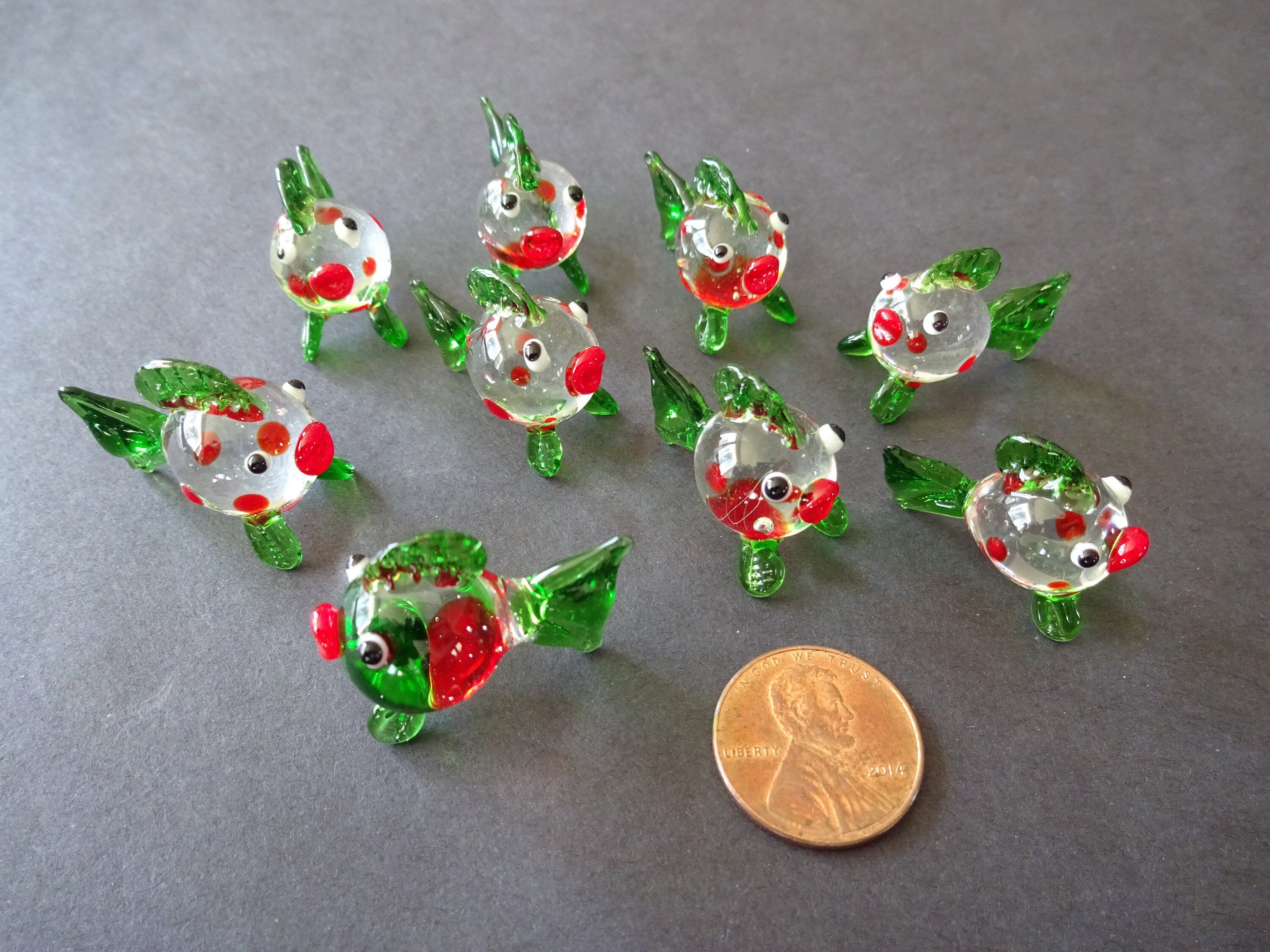 Glass Animal Set, 23-36mm Mini Lampwork Glass Ocean Animals, Collect ...