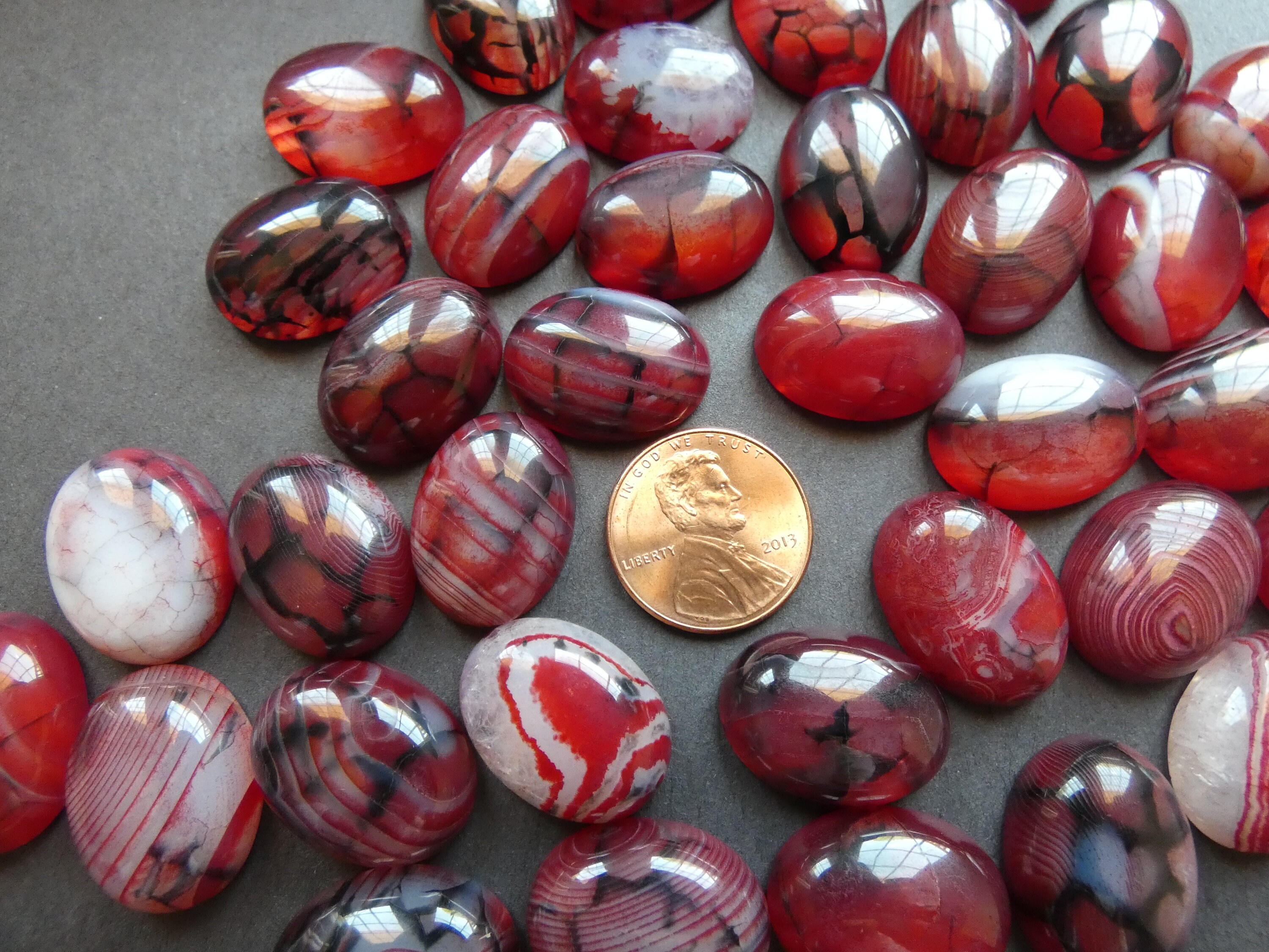 20x15mm Natural Dragon Veins Agate Gemstone Cabochon, Dyed, Oval ...
