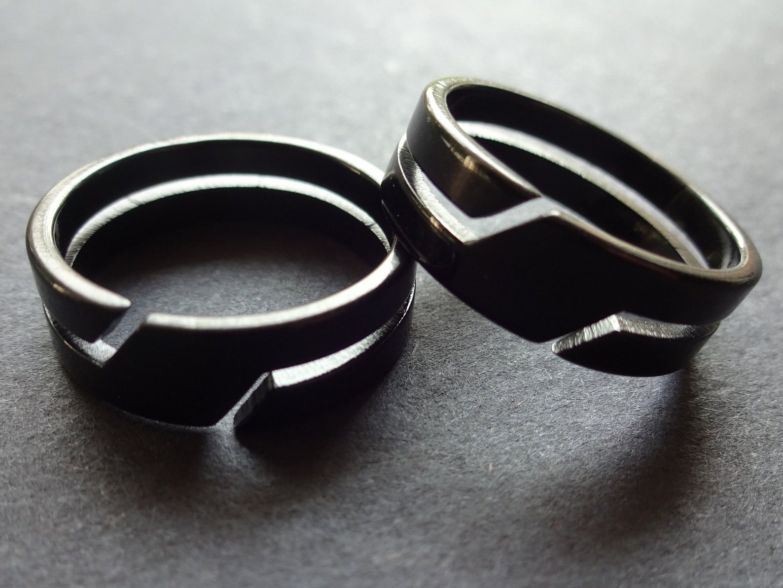 Modern Black Stainless Steel Ring Geometric Style Size 7-11 - Etsy