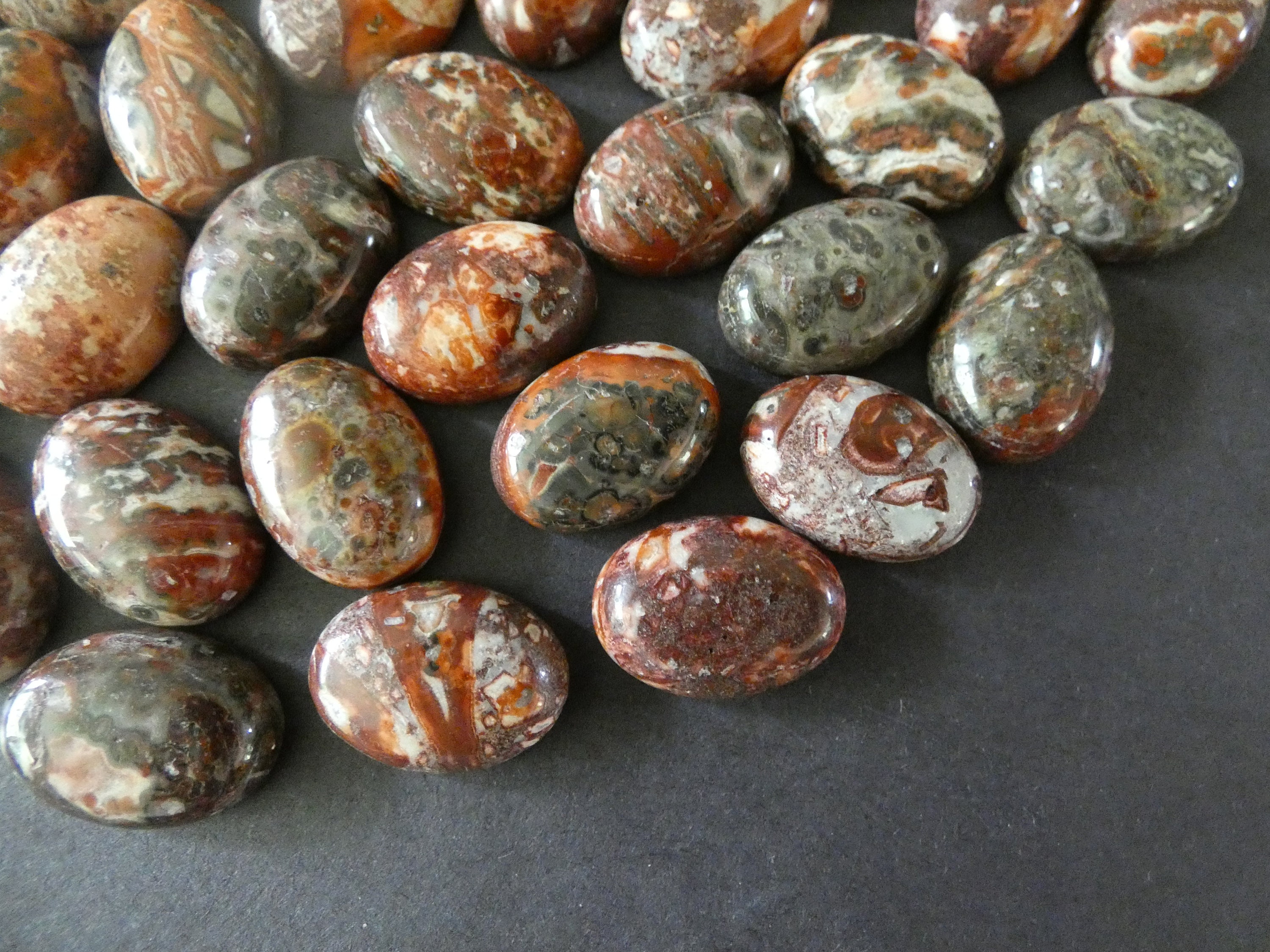 18x13mm Natural Leopard Skin Jasper Gemstone Cabochon, Oval Cabochon ...