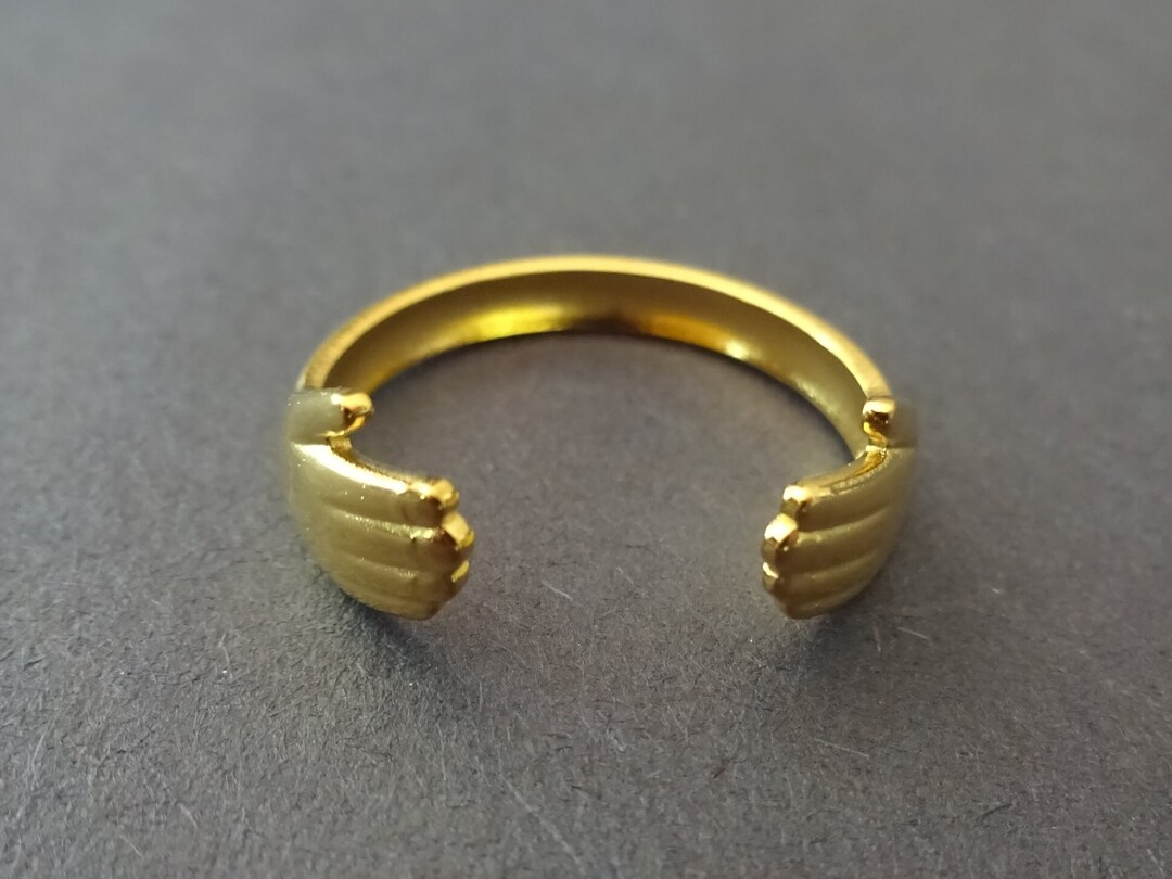 Stainless Steel Adjustable Hands Ring, Gold Hand Ring, Resizable Ring ...