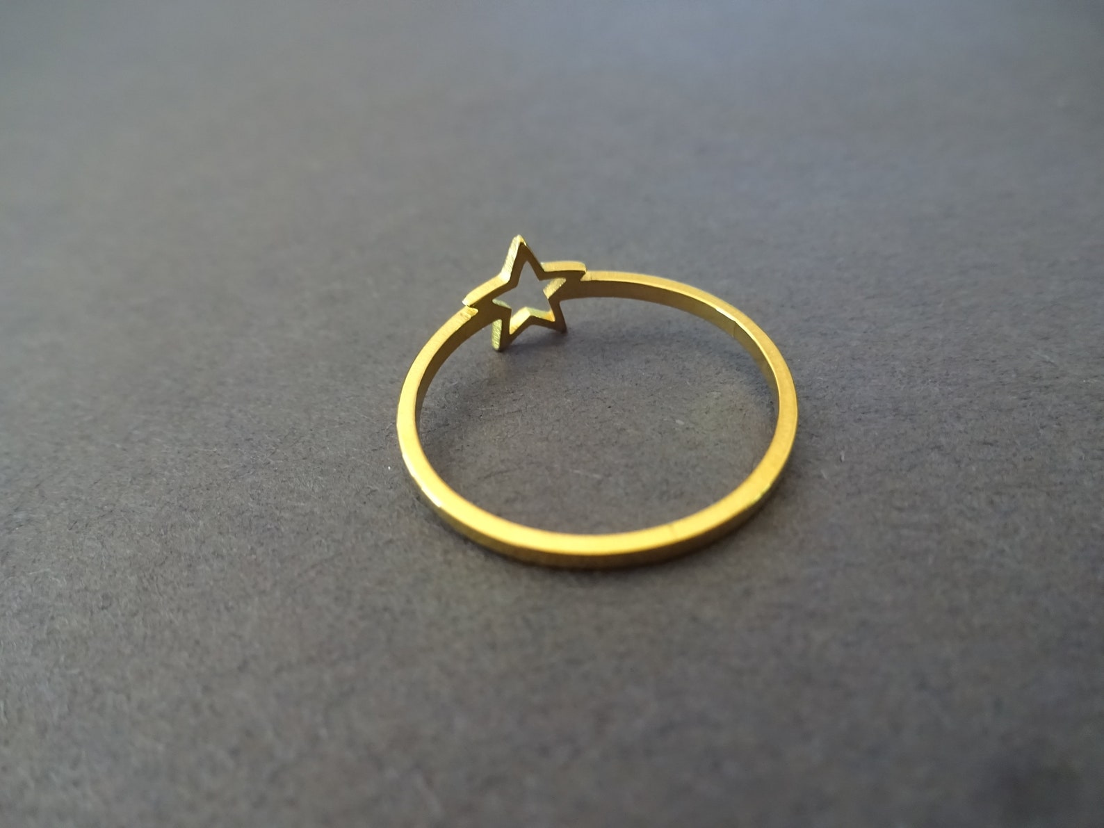 Stainless Steel Gold Star Ring, Golden Star Outline, Sizes 6-10, Simple ...