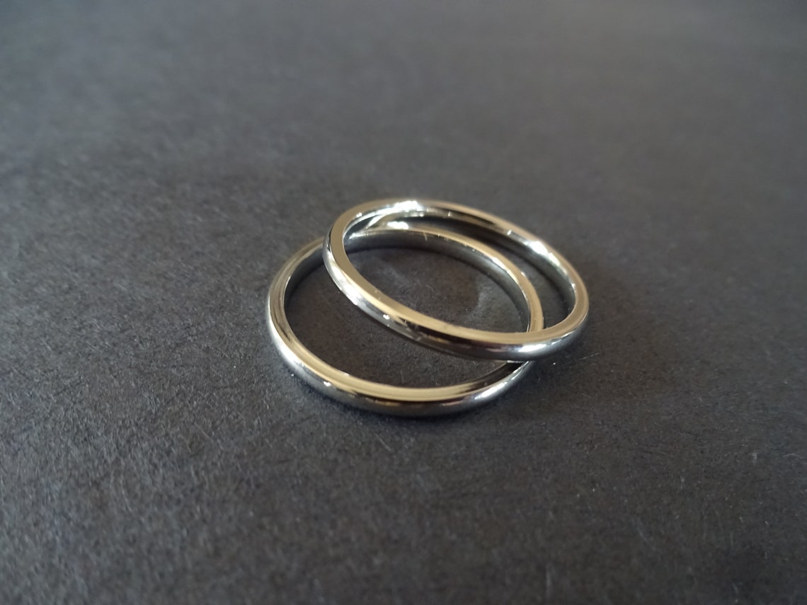 Stackable Stainless Steel Silver Ring 2mm Thin Simple Band - Etsy