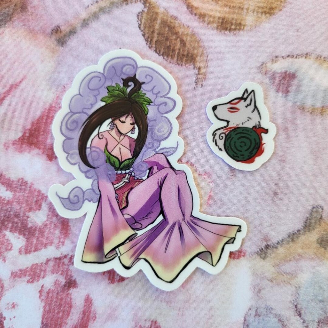 Sakuya and Okami Sticker Set | Japanese Goddess Vinyl Sticker - Etsy