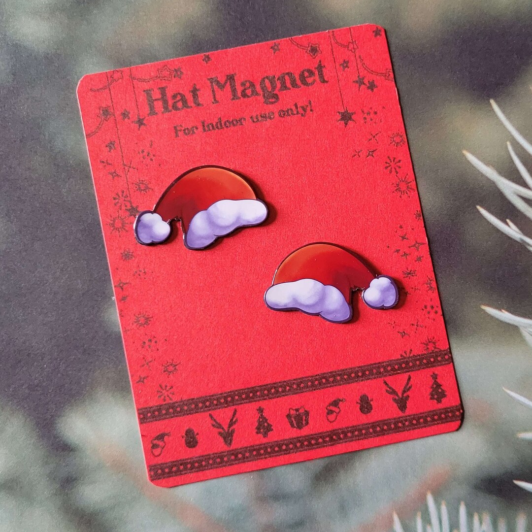Santa Hat Magnets Christmas Funny Flexible Magnets Christmas Fridge ...