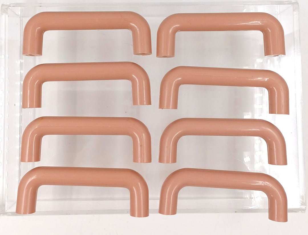 19 X Vintage RETRO Dusty Pink Handles Set of 19 1970’s Plastic Cupboard ...