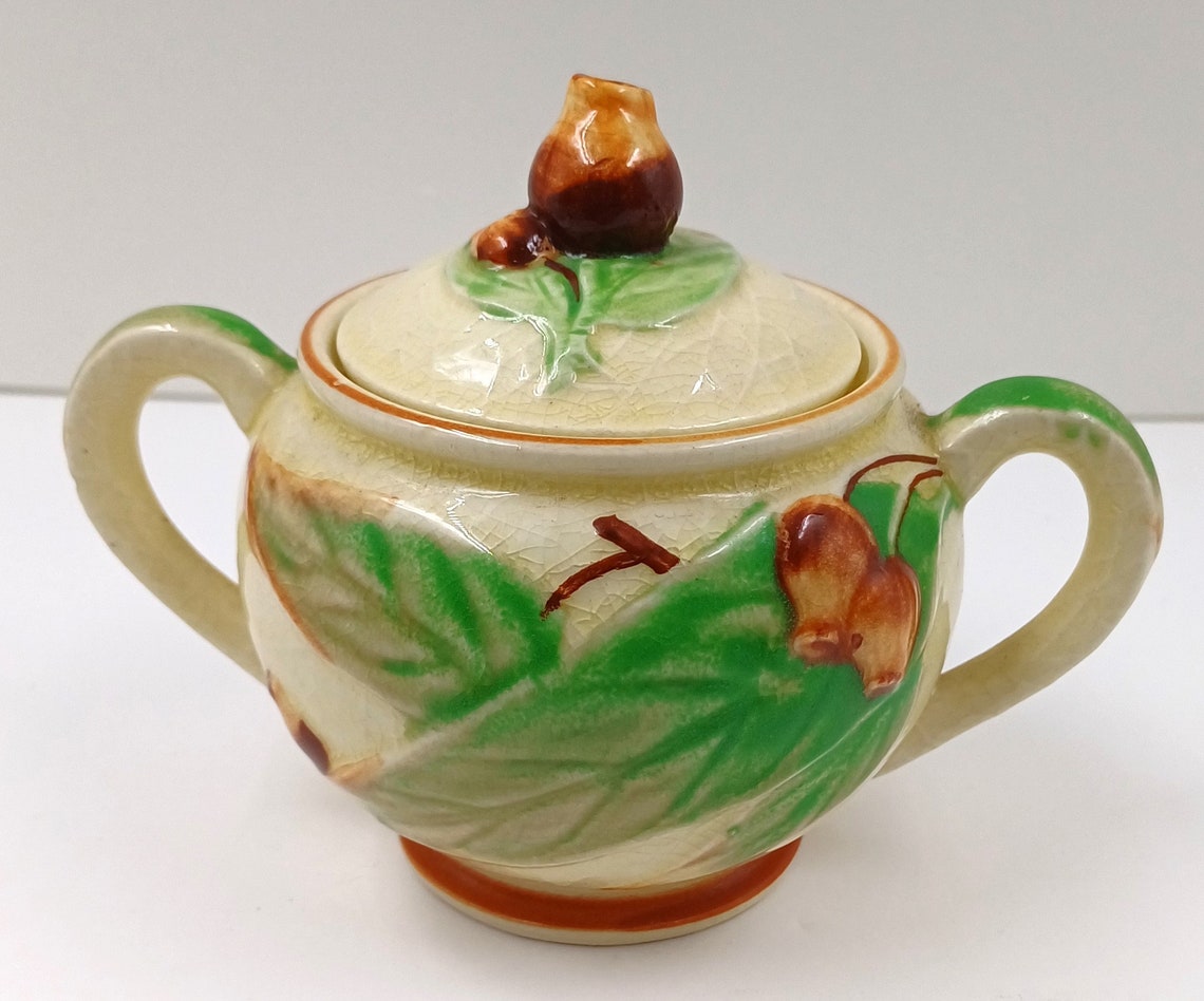 Vintage GUMNUT & Gum Leaf Marutomo Ware Made in Japan Design Sugar Bowl ...