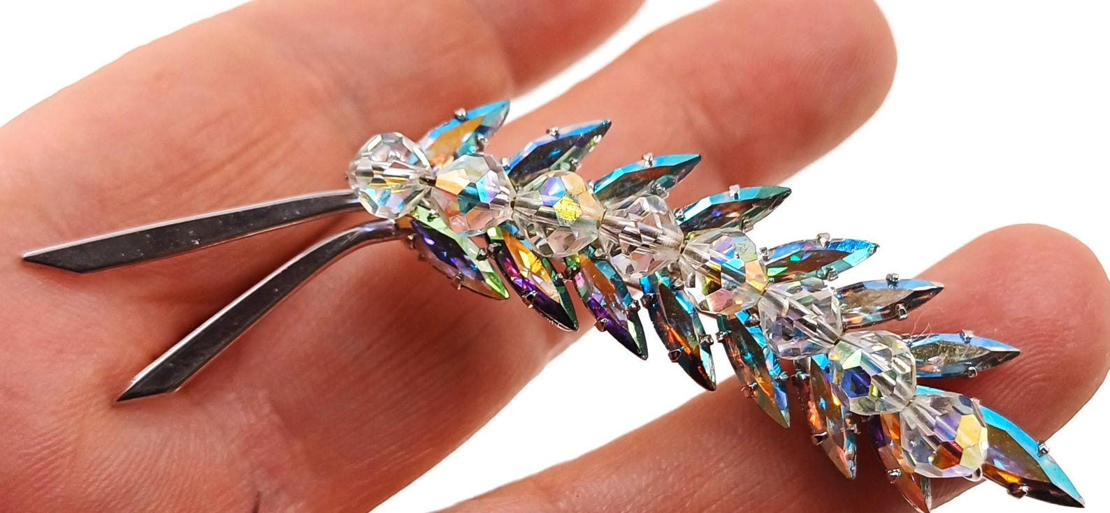 Vintage Donald Simpson Crystal & Rhinestone Brooch. Signed (S) - Etsy