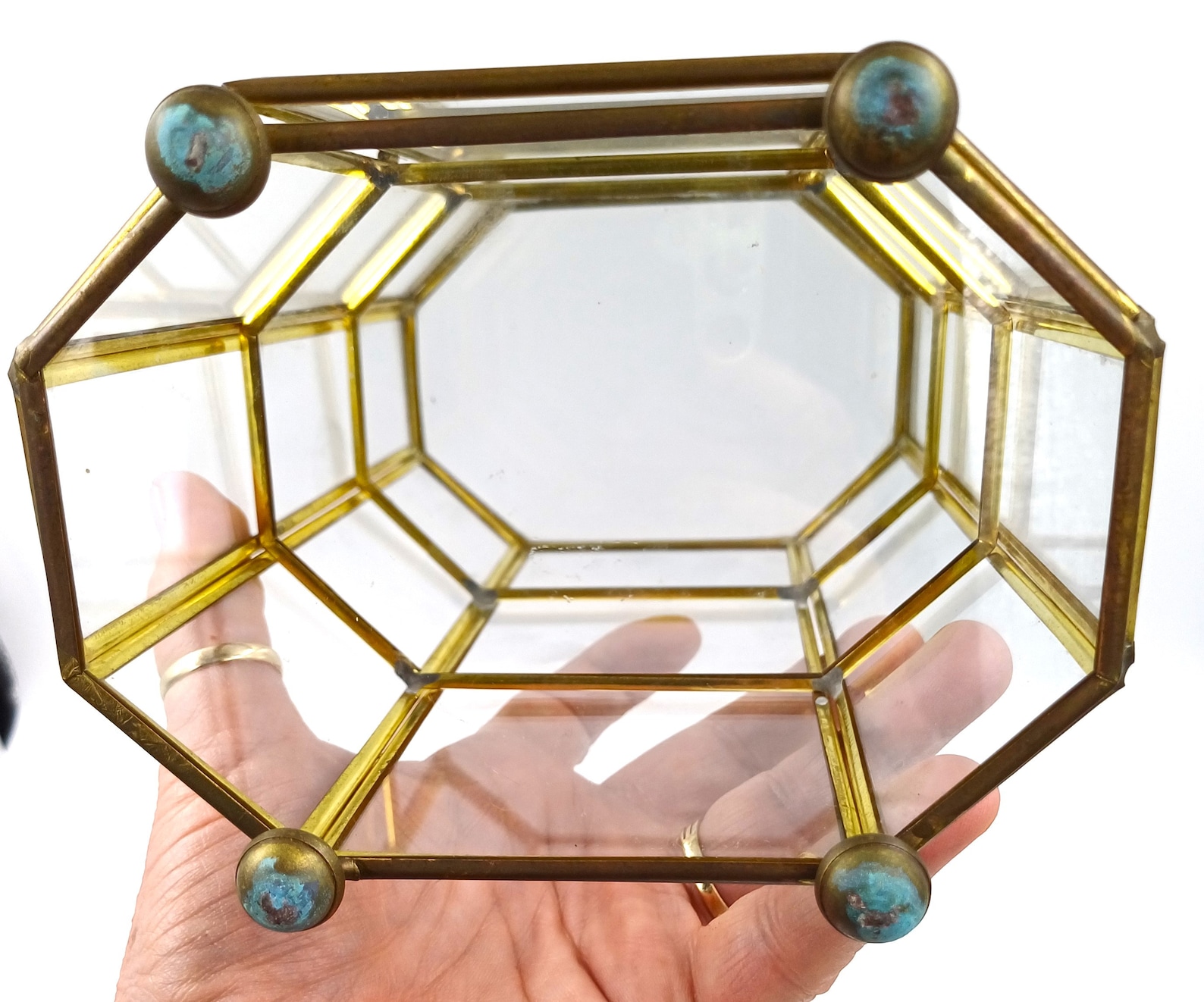 Vintage Glass Box Glass Jewelry Box Jewellery Storage Box Glass Walls ...