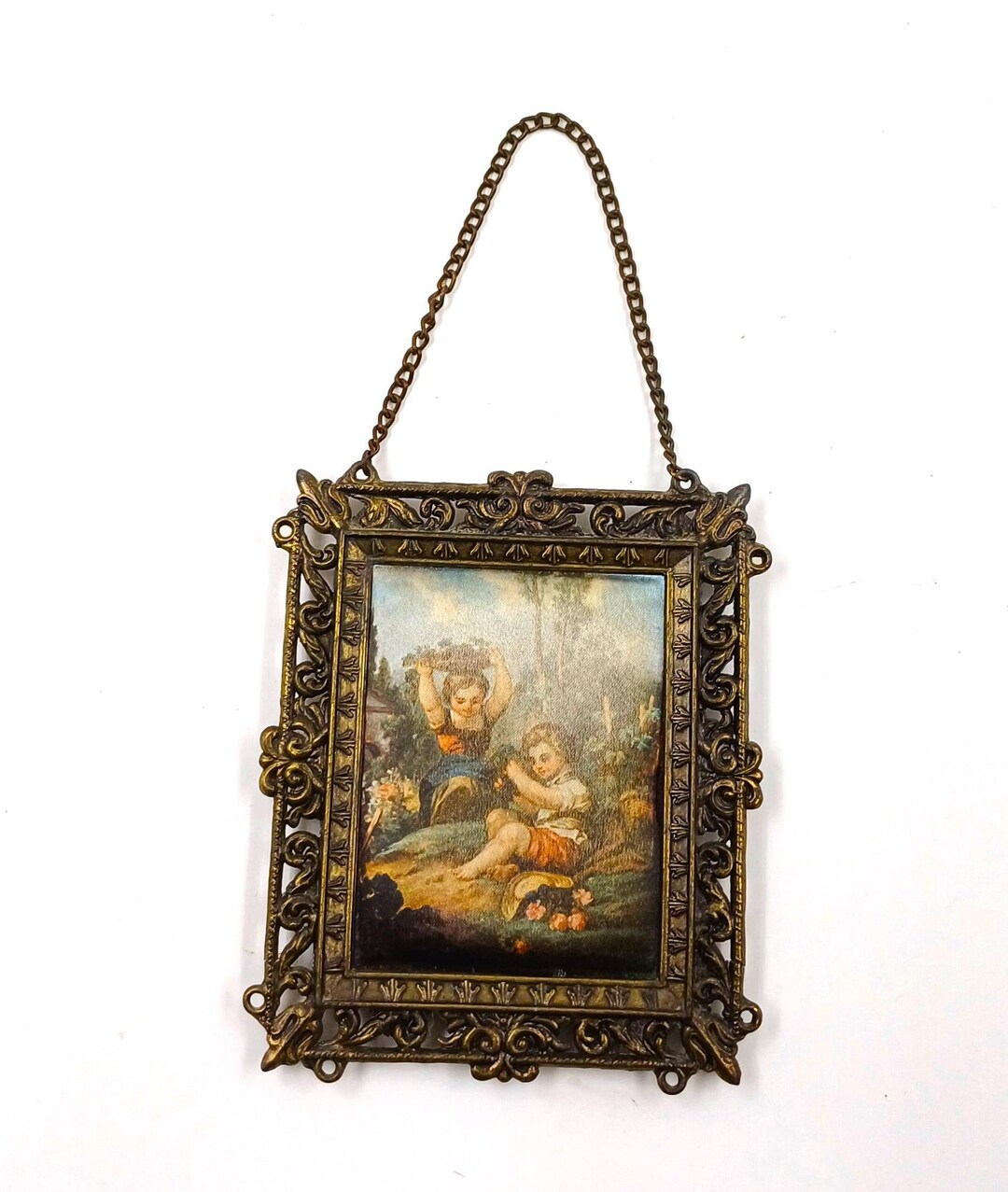 Vintage Renaissance Print in Brass Frame Made in Italy, Gift for Her ...