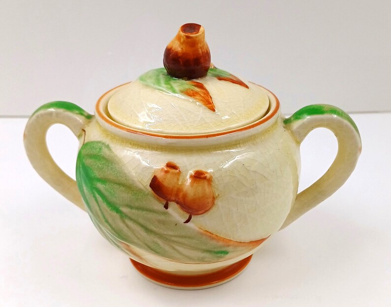 Vintage GUMNUT & Gum Leaf Marutomo Ware Made in Japan Design Sugar Bowl ...