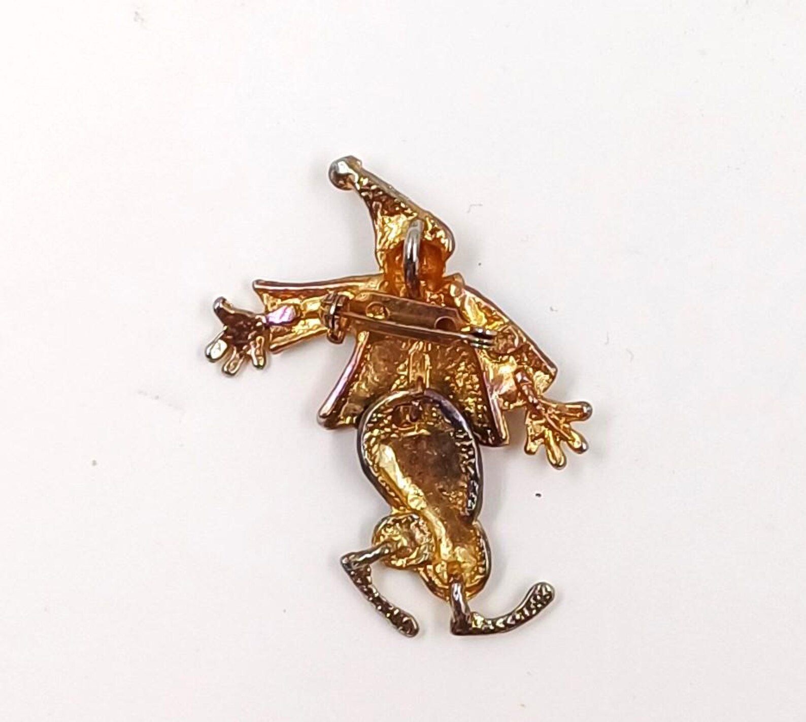 Vintage 1980's Articulated Swivel Hip Clown Black Enamel With Polka ...
