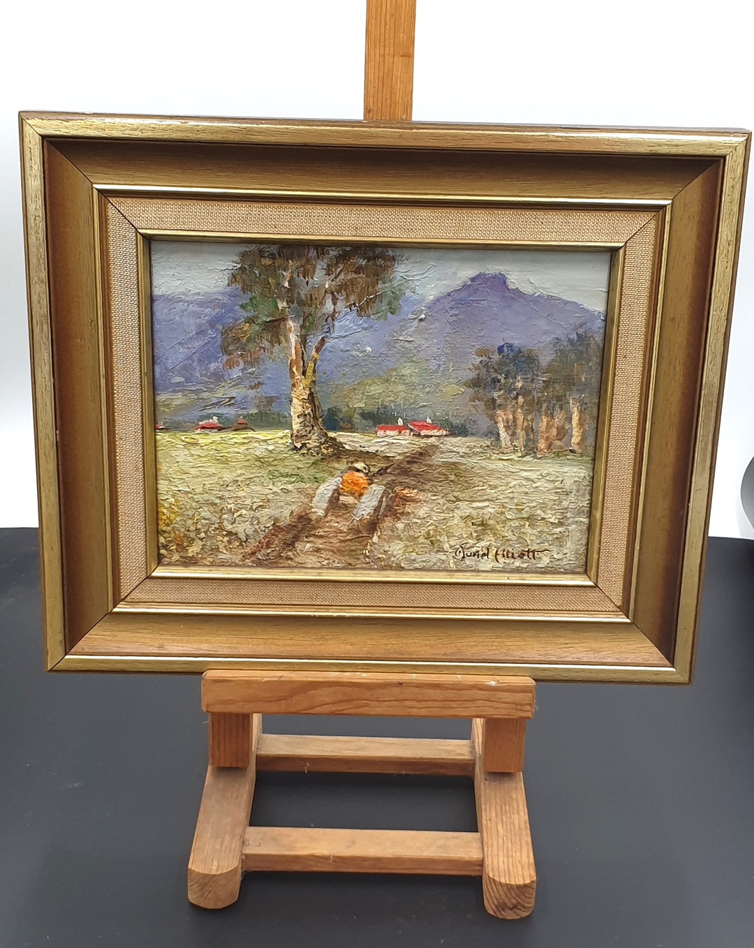 Mini Vintage Oil Painting, Signed Elliott Oil Painting Original ...