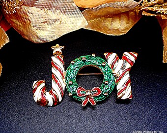 Christmas Joy Brooch - Etsy