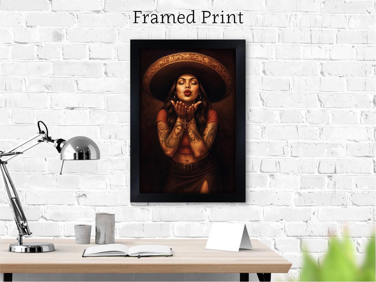 JOVEN AMOR Art Print | Mexican Art | Latino Decor | Tattoo Wall Art ...